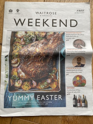 Unread Waitrose Weekend Newspaper 25 March 2021 Yummy Easter | eBay