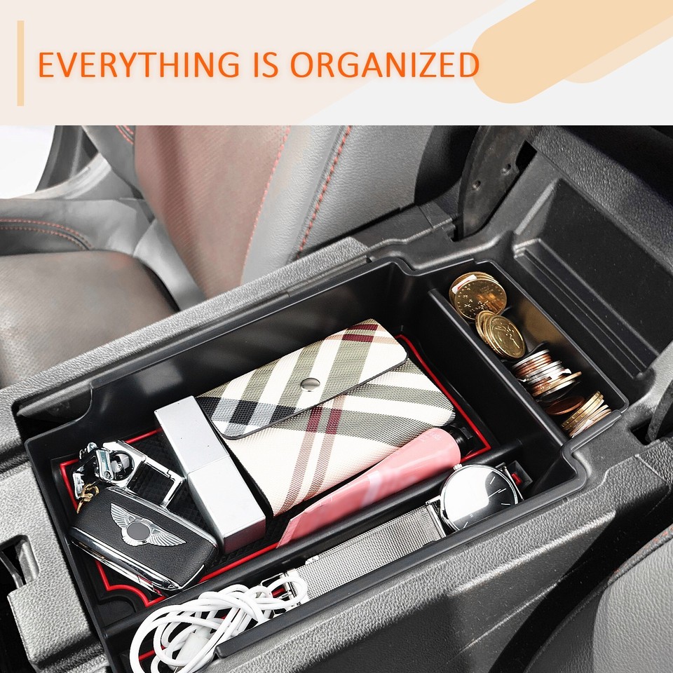 RUIYA Car Center Console Storage Box Organizer Tray For 2019-2025 Chevy ...