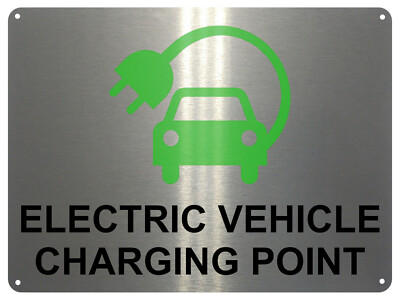 UV158 ELECTRIC VEHICLE CHARGING POINT Metal Aluminium Plaque Sign A4 ...