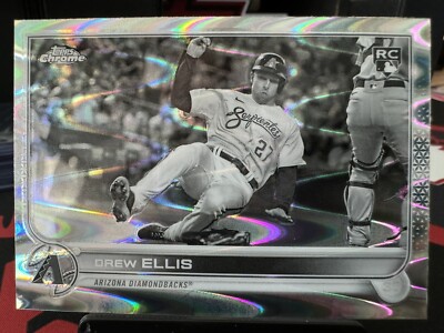 2022 Topps Chrome Sonic Drew Ellis Black & White RayWave RC *MINT* NR ...
