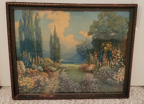 Vintage R. Atkinson Fox Litho Print "English Garden" | eBay
