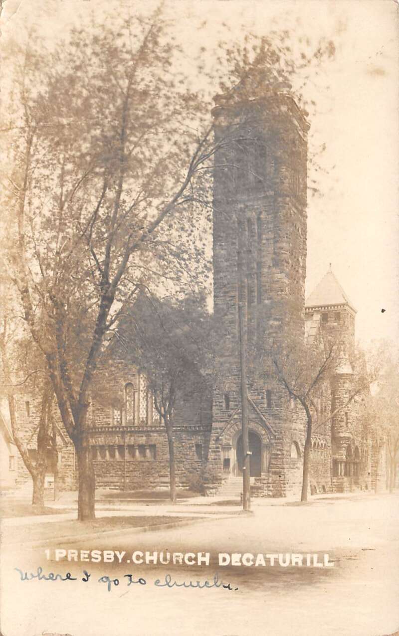 Decatur Illinois Presbyterian Church Real Photo Vintage Postcard ...