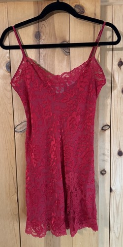 Mary Green Silk Blend Red and Black Burnout Slip Chemise Sz M (see ...