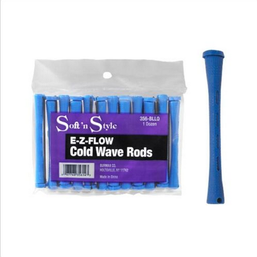 Long Blue Hair Styling Perm Rods 1 Dozen Rollers Curlers Curling Rod | eBay