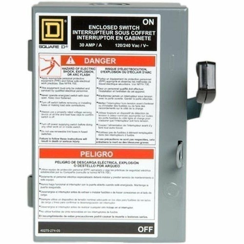 Square D By Schneider Electric L211N 30A Light-Duty 2-Plug Safety ...