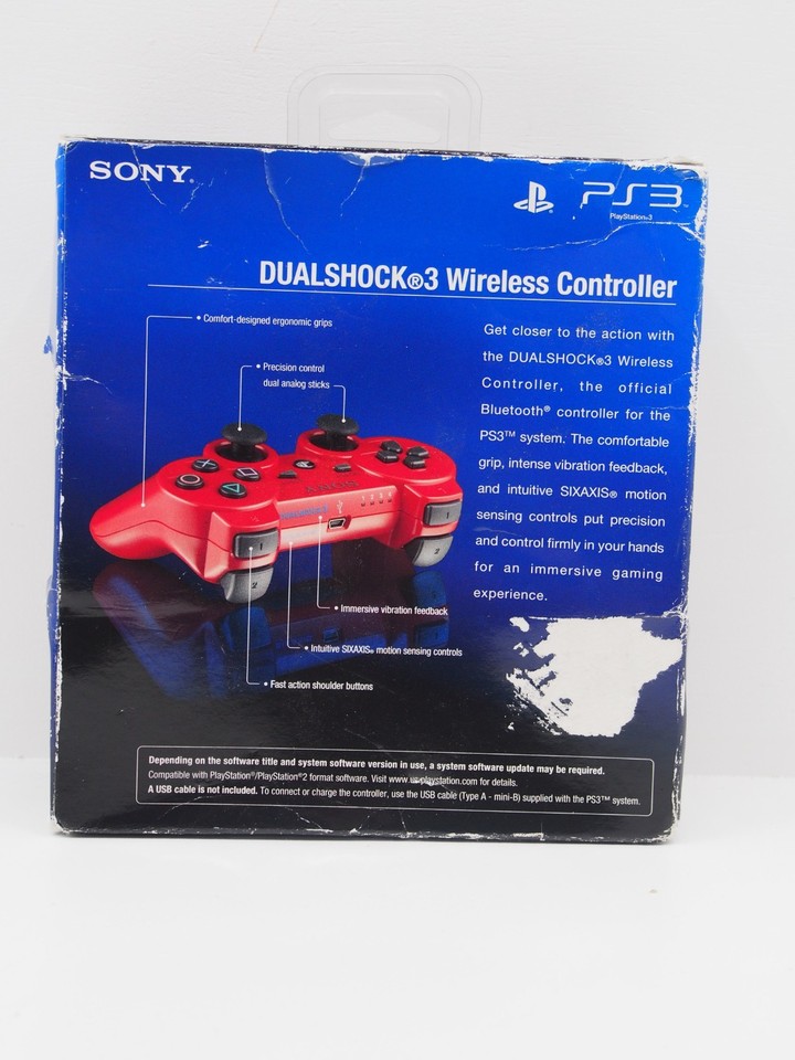 Official Sony PlayStation PS3 DUALSHOCK 3 Controller Red OEM New ...
