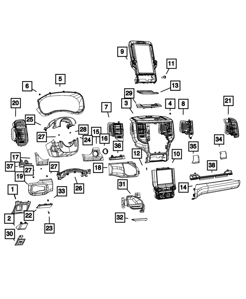 Genuine Mopar Center Stack Controls 68618933AC | eBay