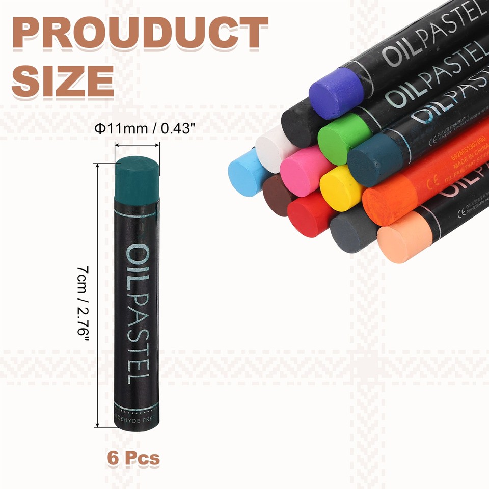 6 PCS Oil Pastels, Soft Oil Chalk Pastels, Color Crayons, Dark Green ...