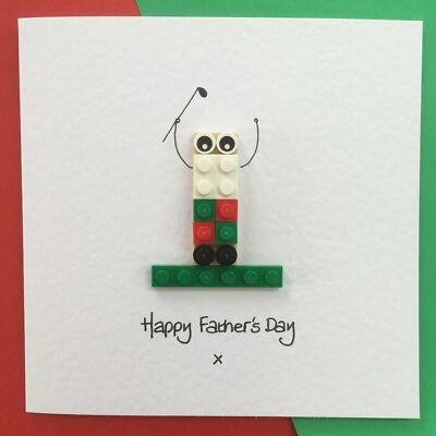 Personalised Golf Father's Day card made with LEGO ® Dad Daddy Grandad ...