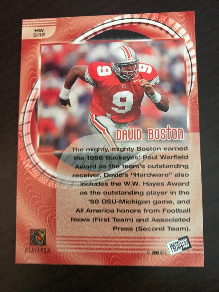 1999 Press Pass Hardware David Boston Rookie RC HW 5/12 THE Ohio State ...