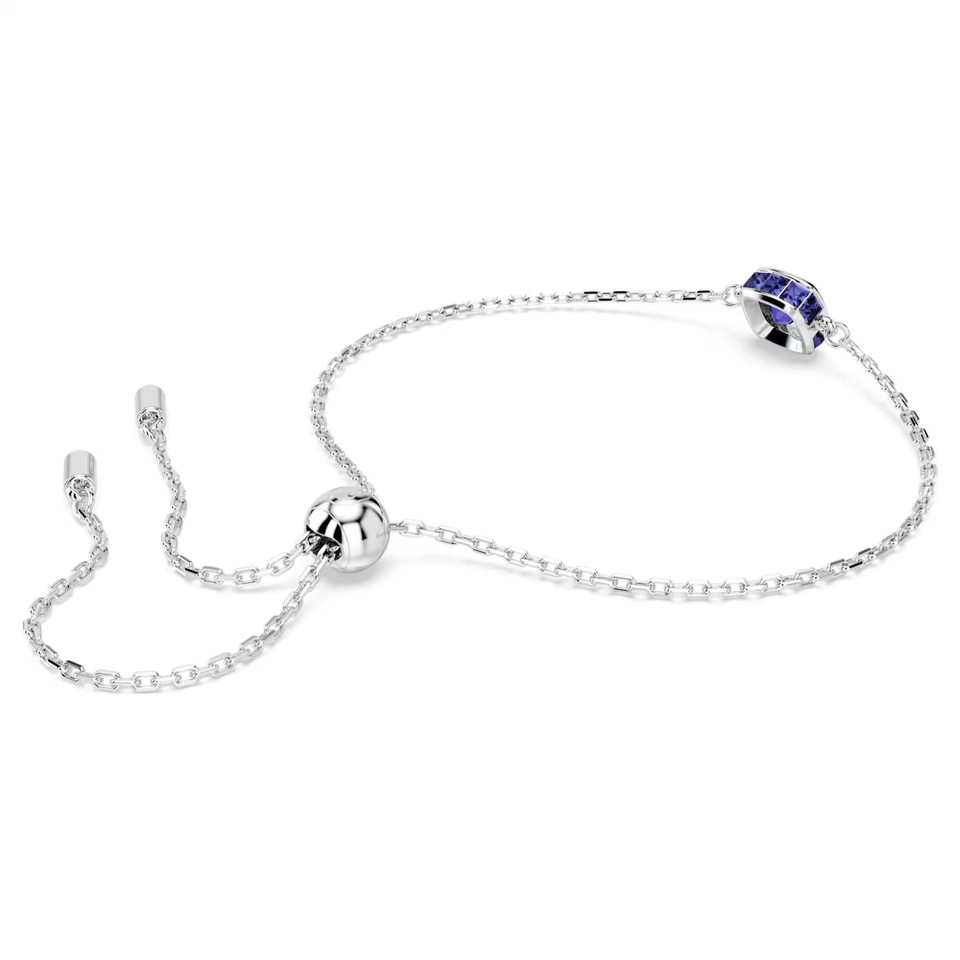 Birthstone bracelet Square cut, September, Blue, Rhodium plated 5692881 ...