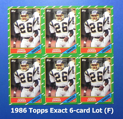 Lionel James 1986 Topps Exact 6 Card Lot (F) #s 232 | eBay