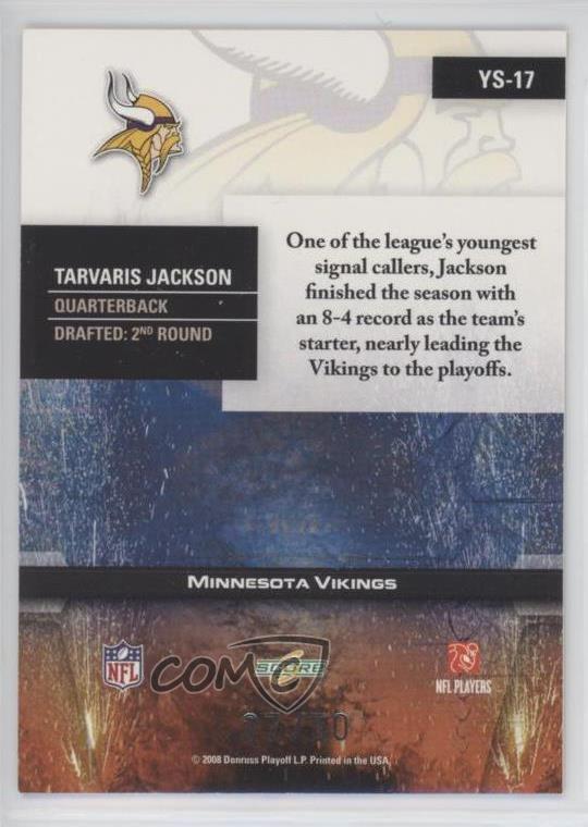 2008 Score Select Young Stars Gold Zone /50 Tarvaris Jackson #YS-17 | eBay