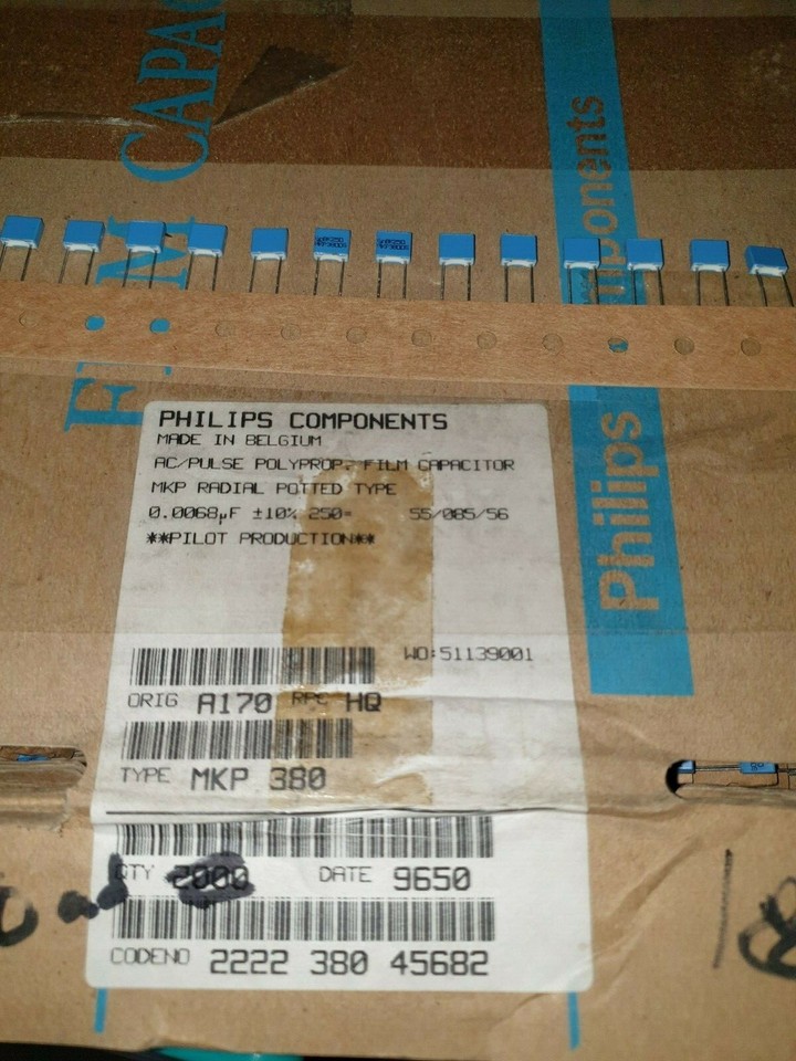 20pcs NEW PHILIPS MKP 380 6800pF 6.8nF 250V 10% 5mm HI END MKP CAPS ...