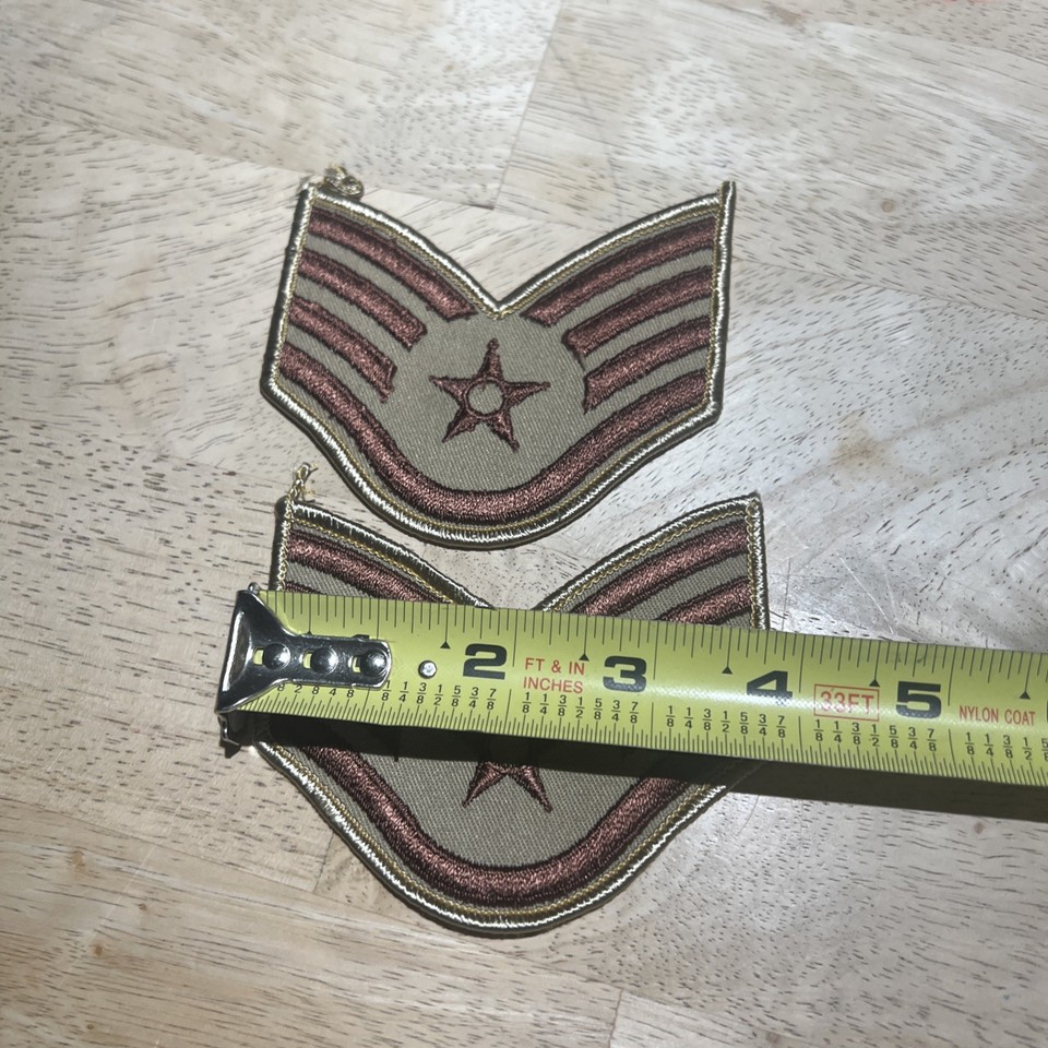 US Air Force Staff Sergeant Enlisted Rank Insignia Patches 2 Patches | eBay