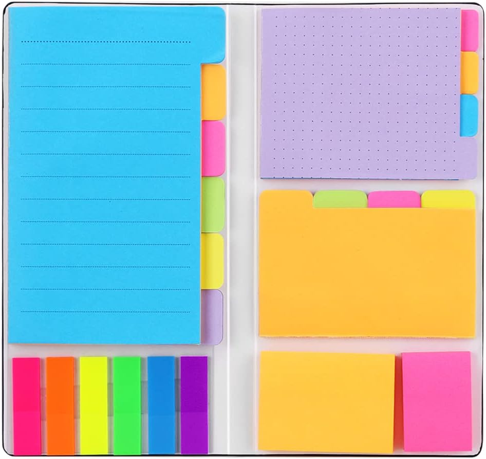Sticky Notes Set, Colored Divider Self-Stick Notes Pads Bundle ...