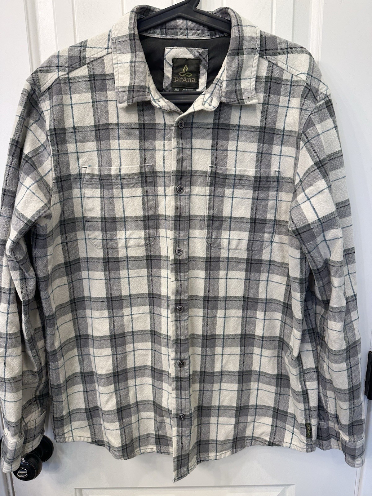 Prana Men's L Heavyweight Plaid Flannel Button Up Shirt L | eBay