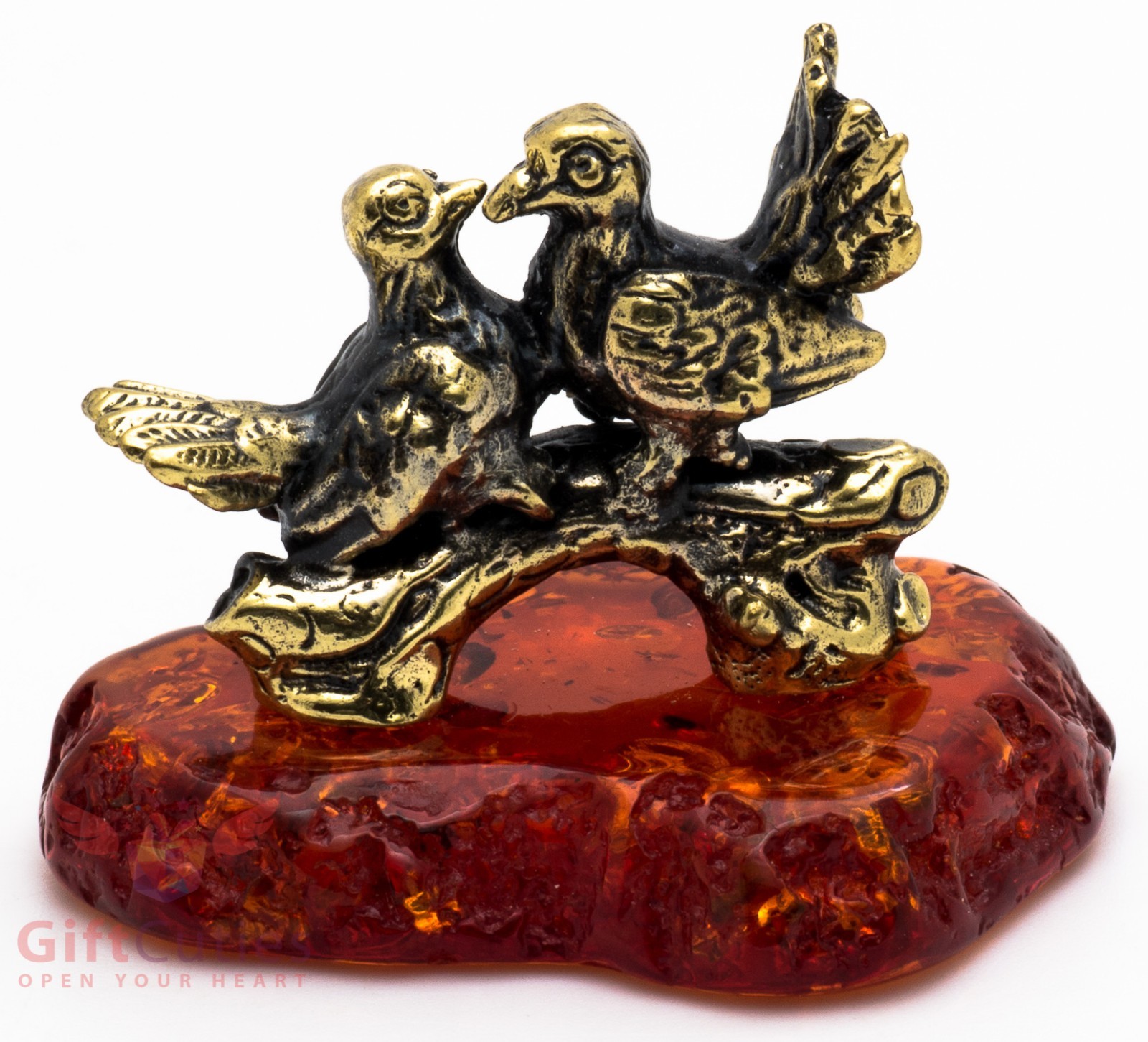 Solid Brass Amber Figurine of couple love doves birds IronWork | eBay