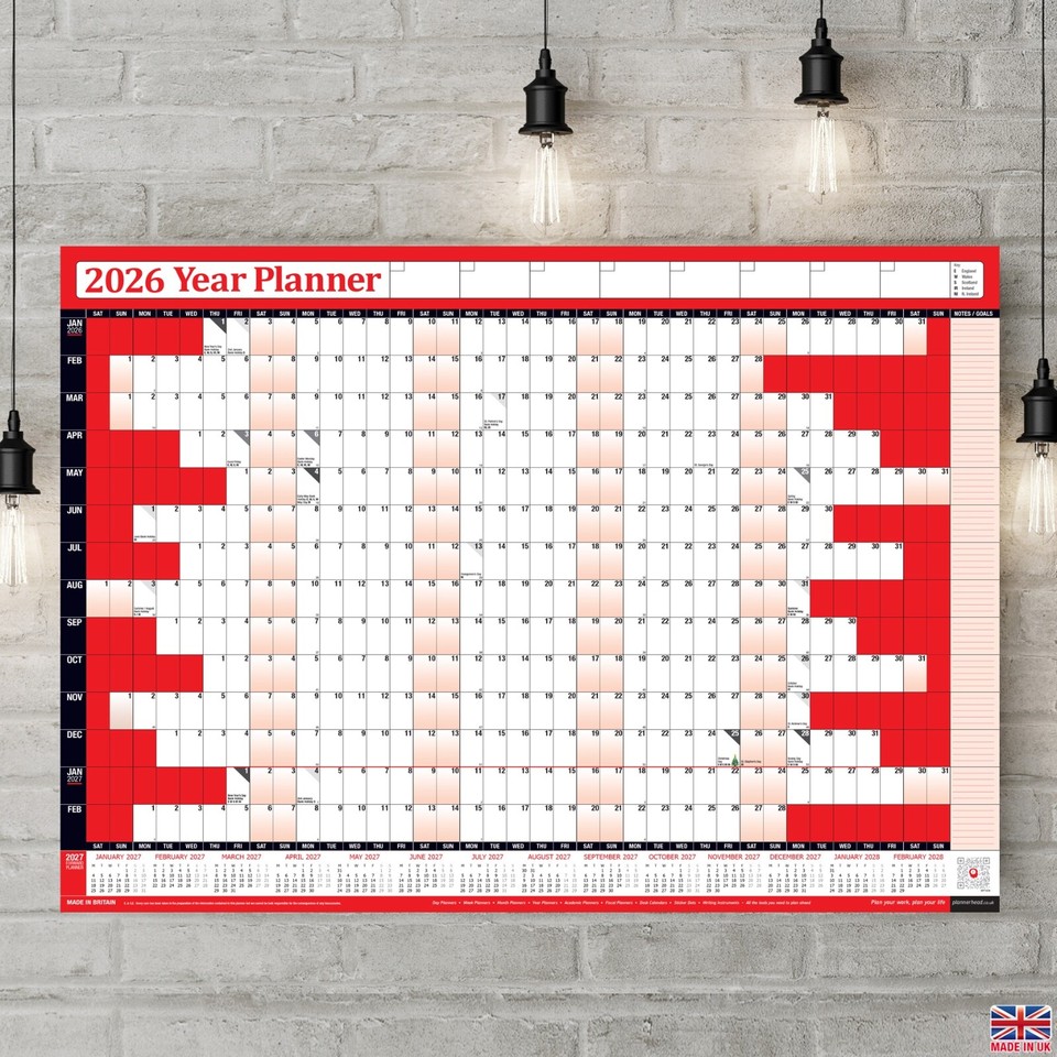 2026 LAMINATED Wall Planner Calender Wall Chart Calendar WIDEST RANGE ...