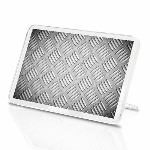 1 x Checker Plate Metal Effect Silver Cool Classic Fridge Magnet ...