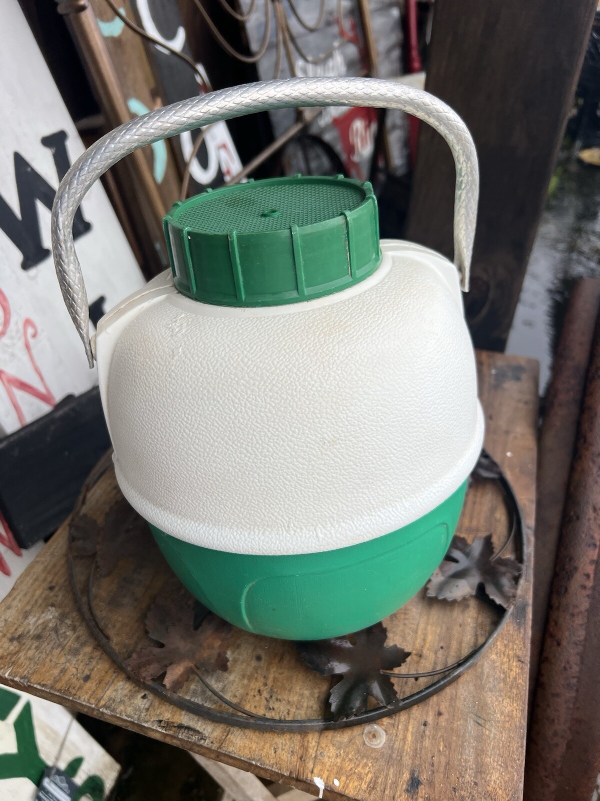 Vintage Insulated Picnic Jug Green/White Cooler Fishing Bobber | eBay