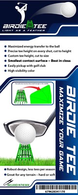 Birdie Golf Tee, Maximize Your Game! Qty 12 - Golf Tee, Same Height Each Swing | eBay