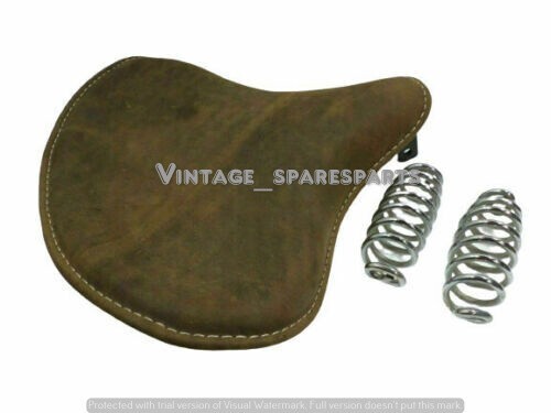 Leather Front Solo Seat Rusty Brown Color Fit For Royal Enfield Classic ...