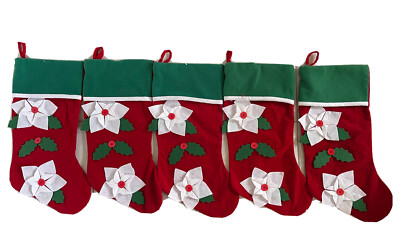 Lot 6- 19 In L X 8 In W Red Green White Floral Buttons Christmas ...