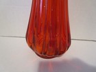 L E Smith Swung Vase Flame Amberina Ribbed Nubby Vintage MCM 23" Tall ...