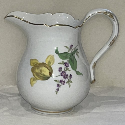 Antique Meissen Dresden Flowers 5” Milk or Cream Pitcher Blue Crossed ...