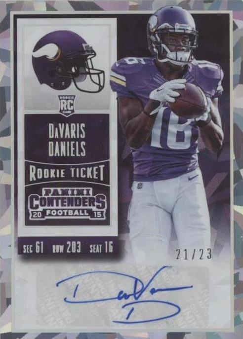 2015 Panini Contenders - Rookie Ticket Davaris Daniels #152 Cracked Ice ...