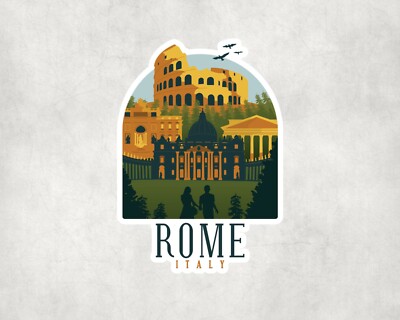 2 x Rome Italy Italia Luggage Travel Vinyl Scrapbook Sticker Stickers ...