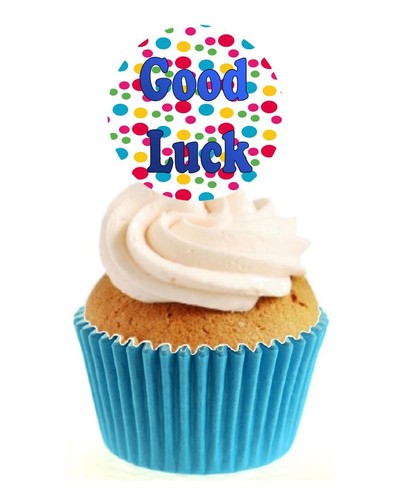 Novelty Good Luck Circle 12 Edible Stand Up wafer paper cake toppers ...