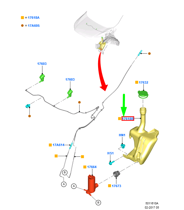 Ford Ecosport MK2 Scheibenwaschbehälter 1782771 CN15-17618-AA NEU ...