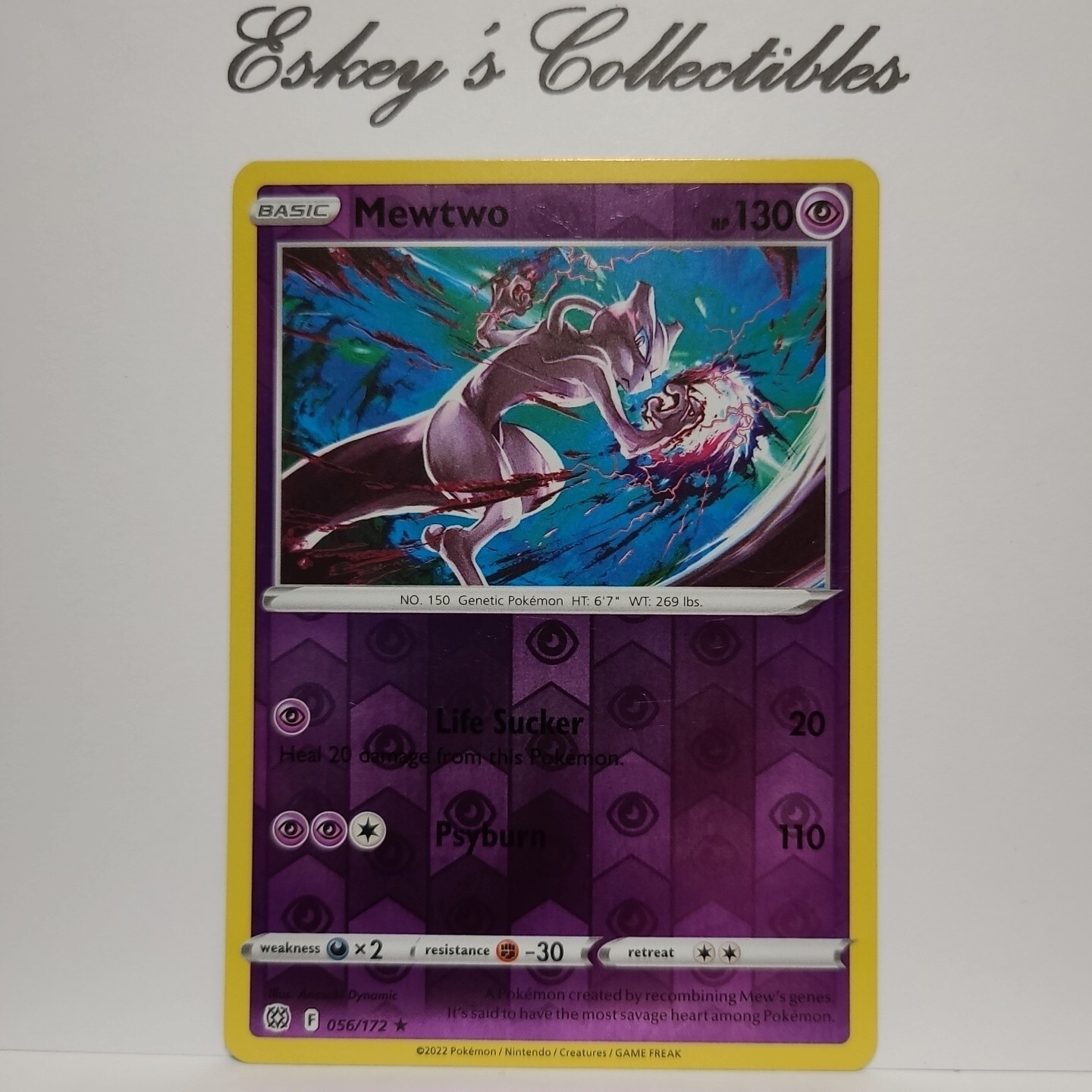 Mewtwo Reverse Holo Pokemon Card Brilliant Stars 056/172 | eBay