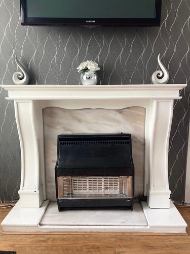 Fire Surround With Marble Back Board | eBay UK