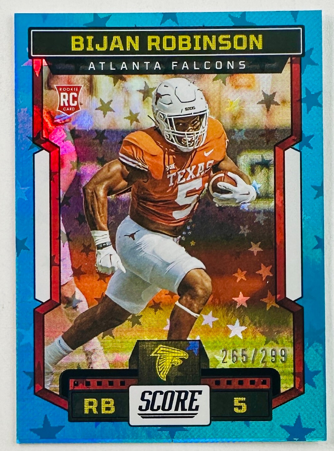 2023 Score Bijan Robinson Blue Stars /299 Rookie Card Falcons | eBay