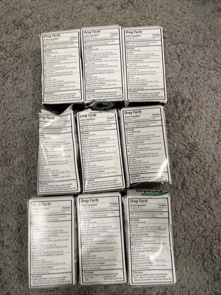 LOT 9 Pataday Extra Strength Allergy Relief Eye Drops 2.5ml, DAMAGED ...