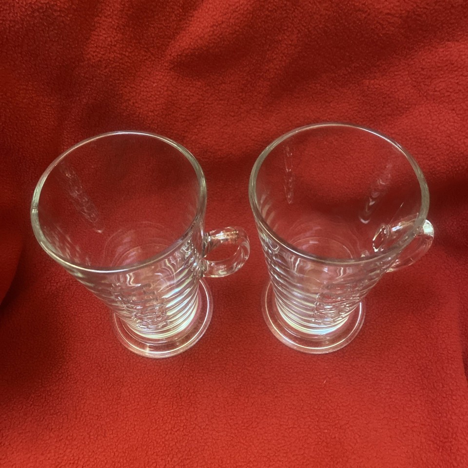 2 x Costa Coffee Clear Logo Latte Hot Chocolate Coffee Glass Mug Xmas ...