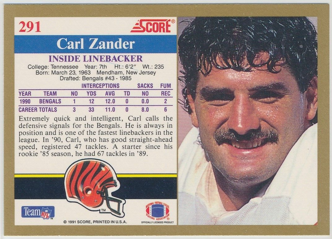1991 Score - #291 Carl Zander for sale online | eBay