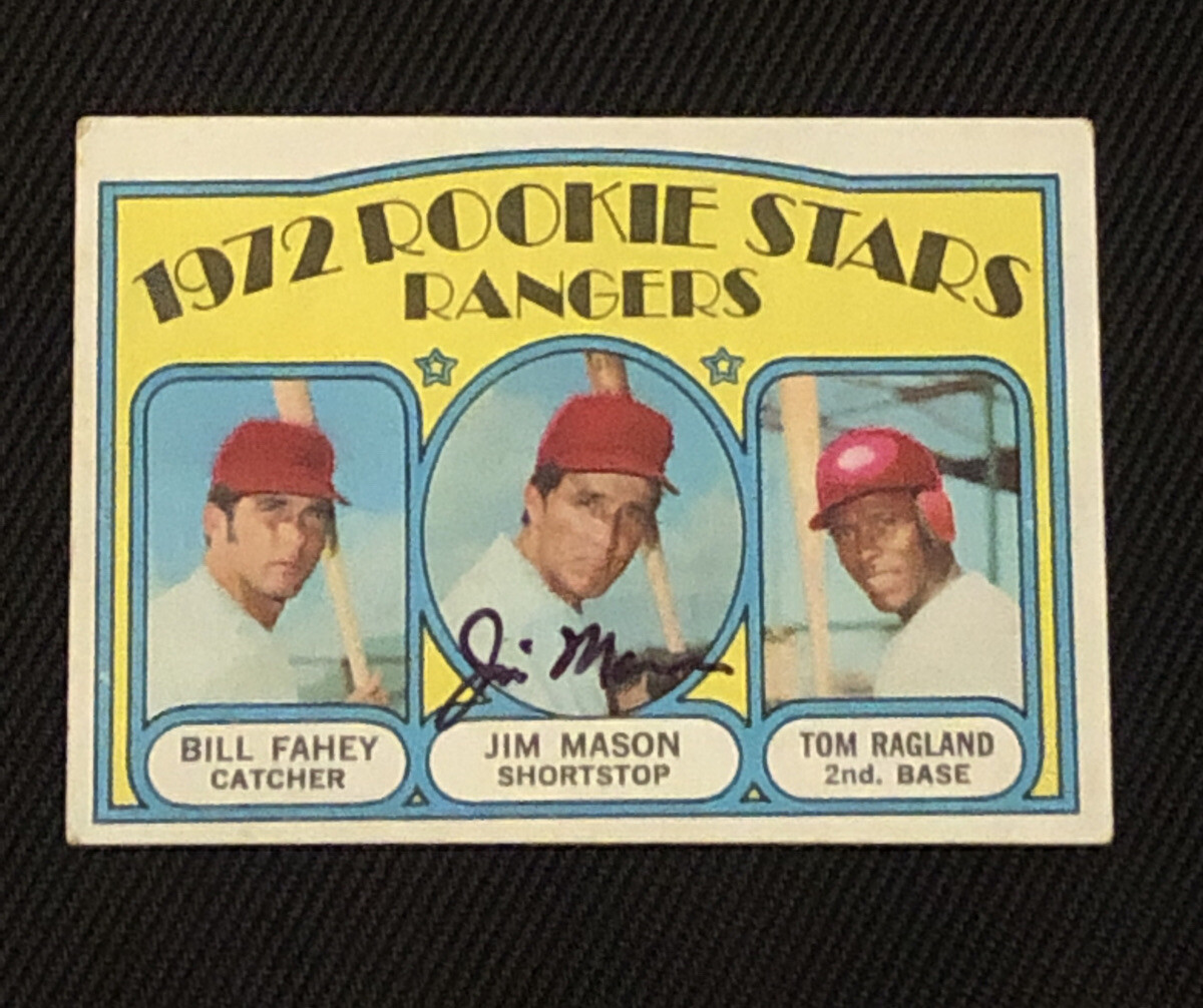 JIM MASON 1972 TOPPS ROOKIE SIGNED AUTOGRAPHED CARD #334 TEXAS RANGERS ...