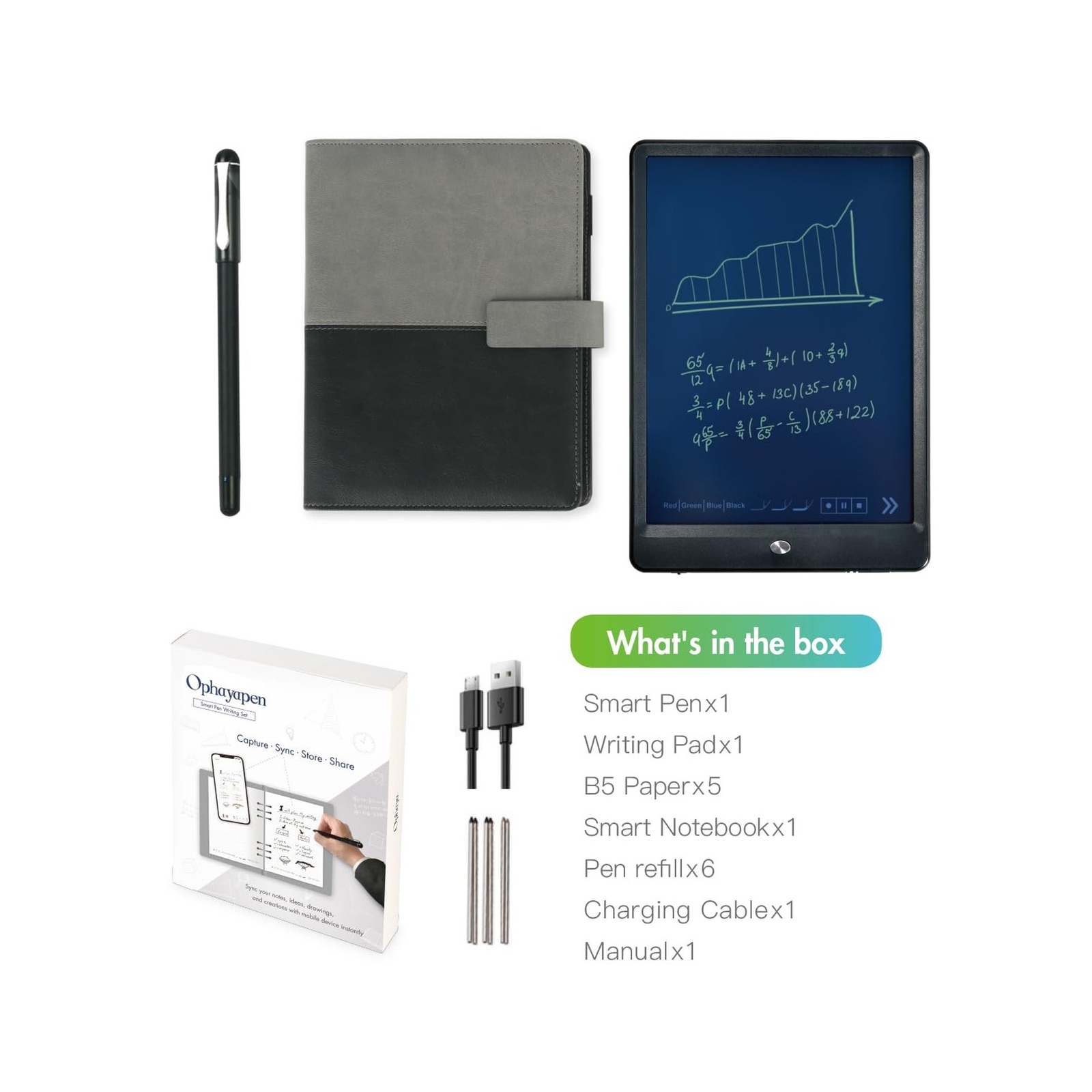 Smart Pen+Notebook+Tablet, SmartPen Real-time Sync for Digitizing ...