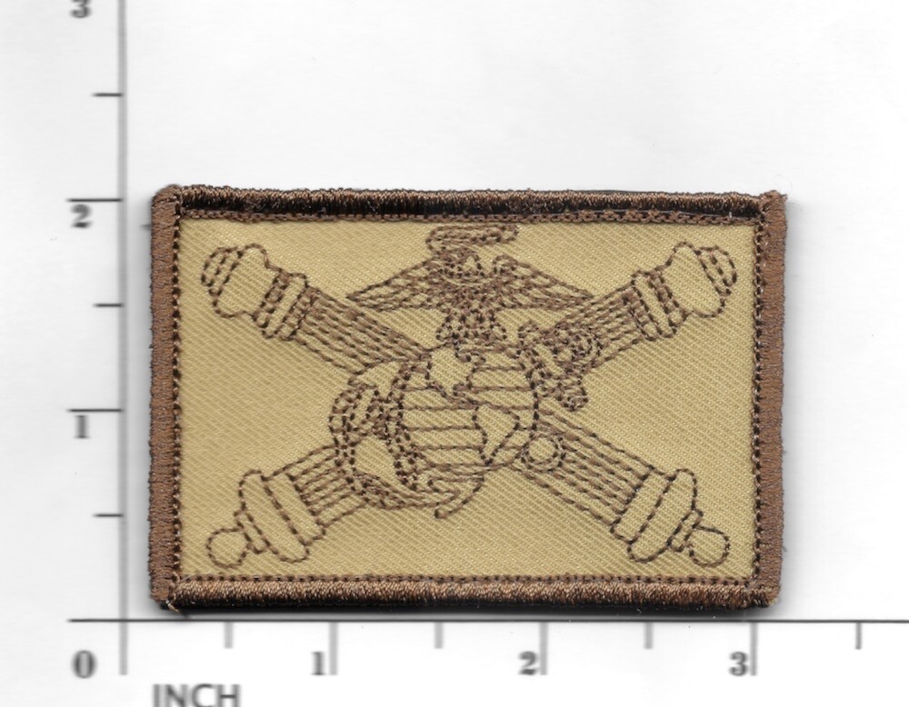 USMC Artillery Hook & Loop PATCH subdued desert TAN with crossed ...