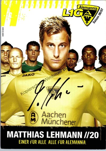 Original Autogramm Matthias Lehmann Alemannia Aachen /// Autogramm Autograph sig | eBay