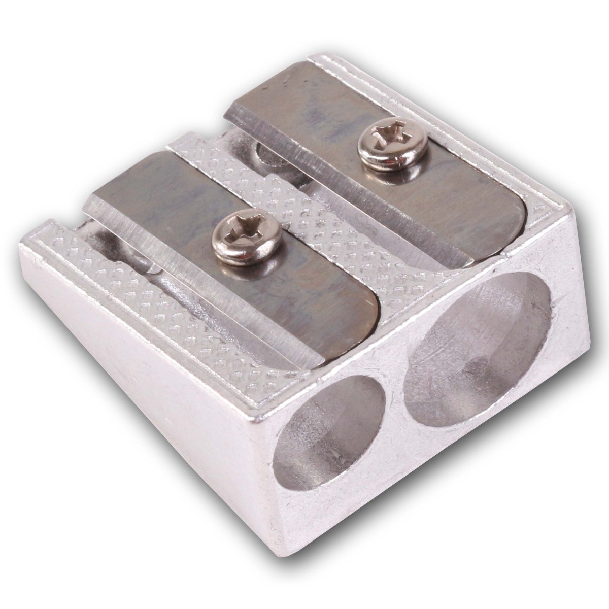 Double Hole METAL PENCIL SHARPENER 8/10mm Manual Twin Office Sharpen ...