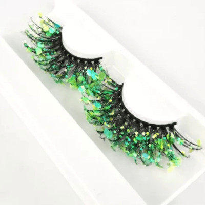NWOT Fancy Glitter Lashes with Rhinestones - Green | eBay