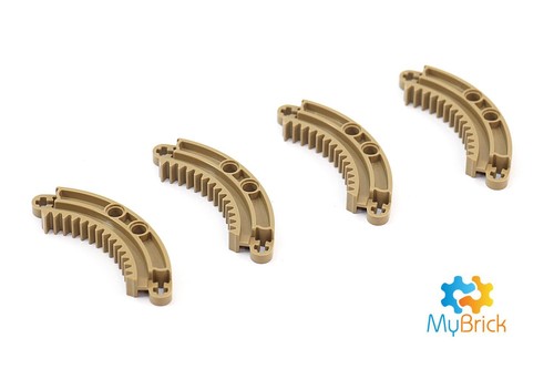 Genuine Lego® 4x Technic Dark Tan Gear Rack 6x6 Curved - 78442 - Free ...