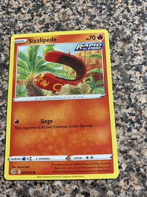 Pokemon Card Fusion Strike 047/264 47/264 Sizzlipede Common | eBay