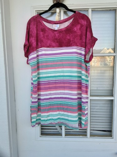 NWT Lularoe Size M Medium Leah Drop Shoulder Cuff Tunic Multicolored ...