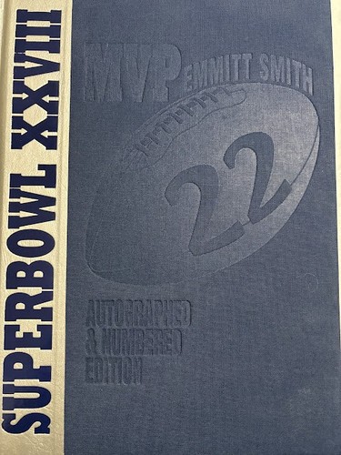 Dallas Cowboys Emmitt Smith Autographed Hard Cover Copy SB XXVIII ...